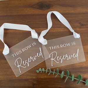 This Row is Reserved Sign for Wedding Ceremony, This Seat is Reserved ...