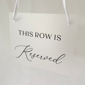 This Row is Reserved Sign for Wedding Ceremony, This Seat is Reserved ...
