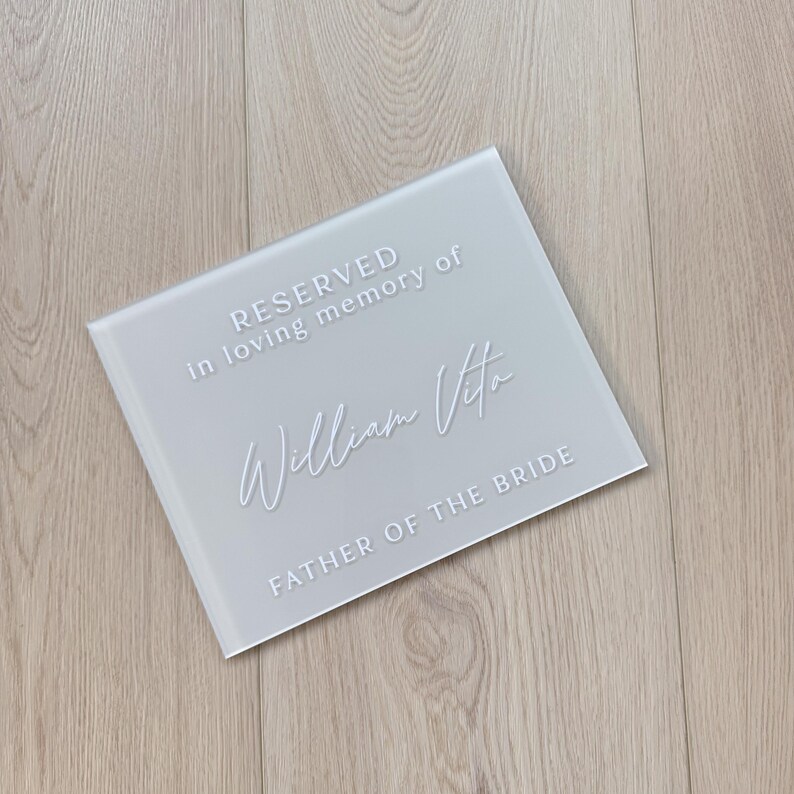 In Loving Memory Sign for Wedding Ceremony, Reserved Seat, Seating ...