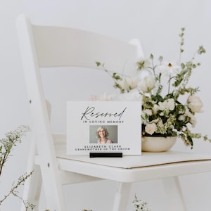 Reserved in Loving Memory Wedding Sign, Reserved Seat Sign, This Seat ...