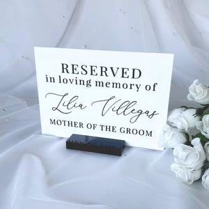 Reserved in Loving Memory Wedding Sign, Reserved Seat Sign, This Seat ...