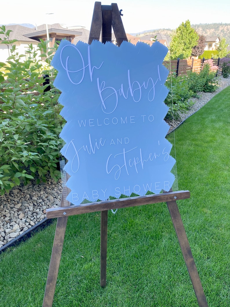 Minimalist Baby Shower Acrylic Welcome Sign Modern Baby - Etsy