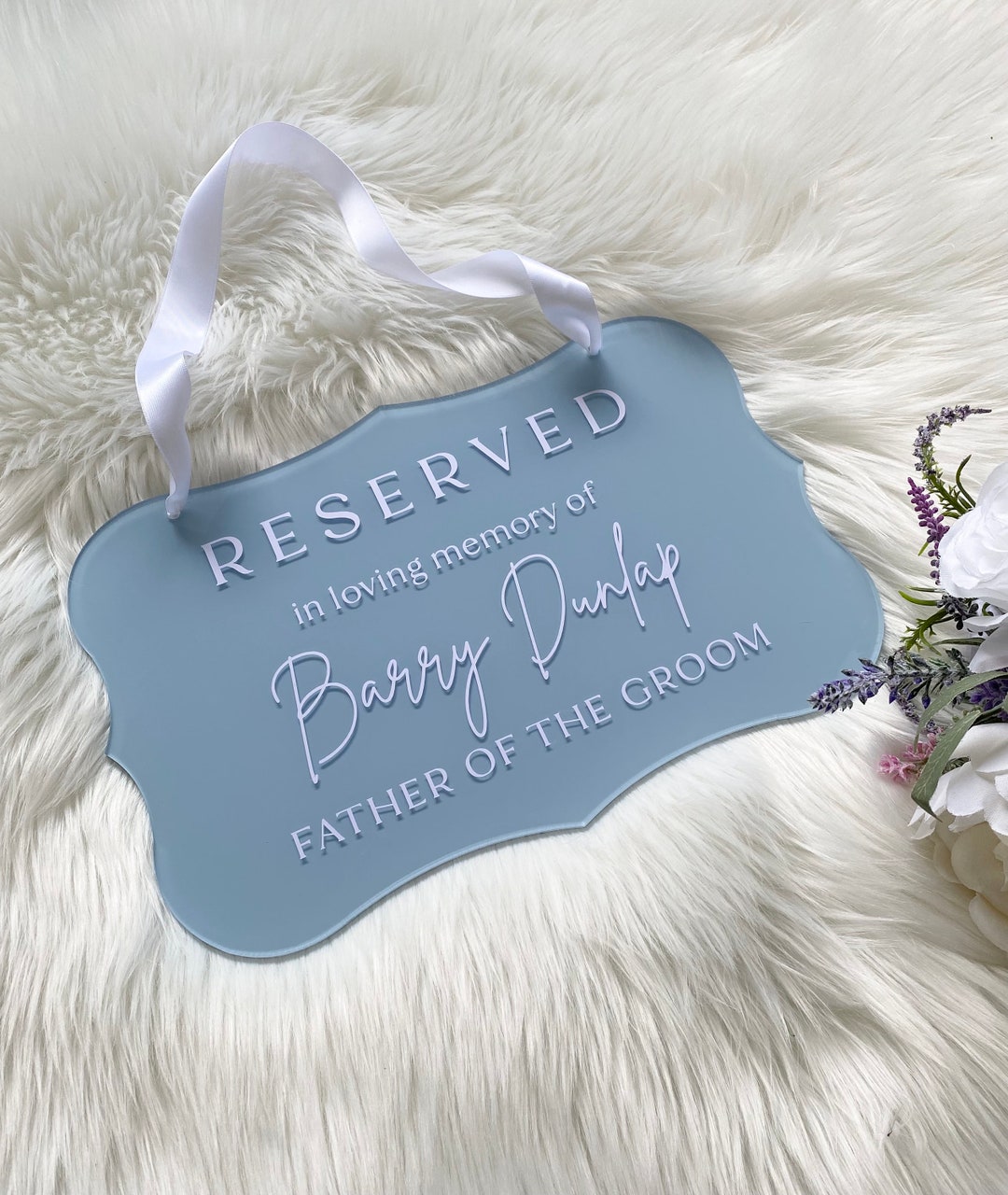 In Loving Memory Sign for Wedding Ceremony, Reserved Seat, Seating ...