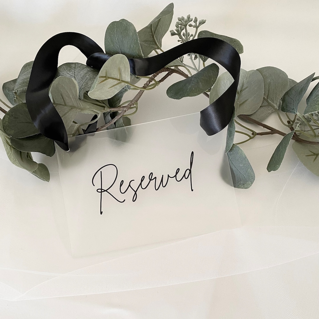 Reserved Seating Sign for Wedding Reception, Acrylic Hanging Reserved ...