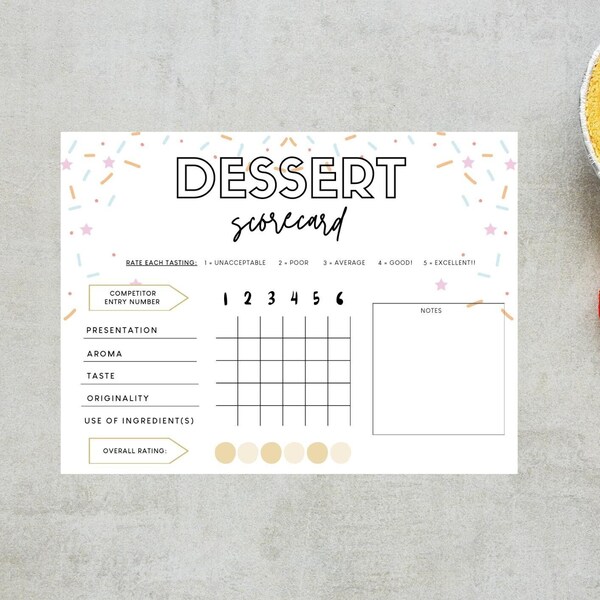 Bake off Score Cards - Etsy