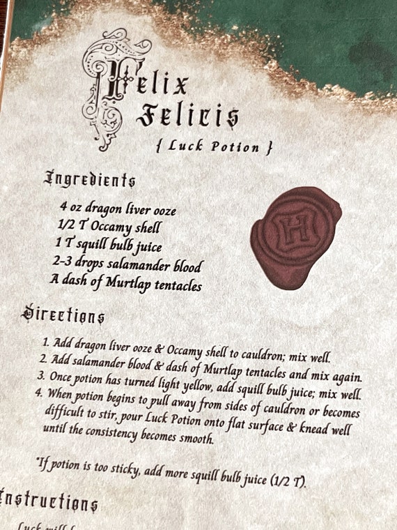 Harry Potter Potion Instructions