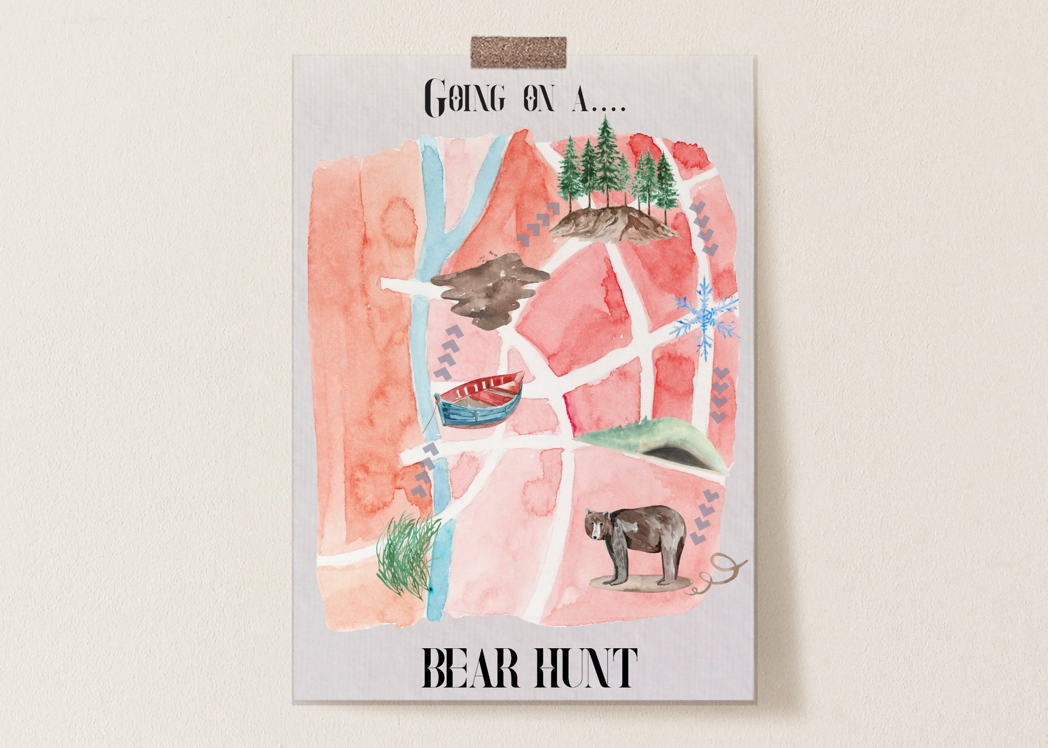 Going on A Bear Hunt Map Printable, Interactive Book Companion, Teddy ...