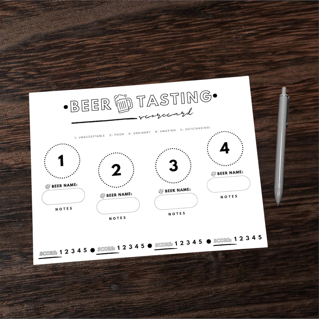 Beer Flight Tasting Scorecard | Instant Download - Etsy