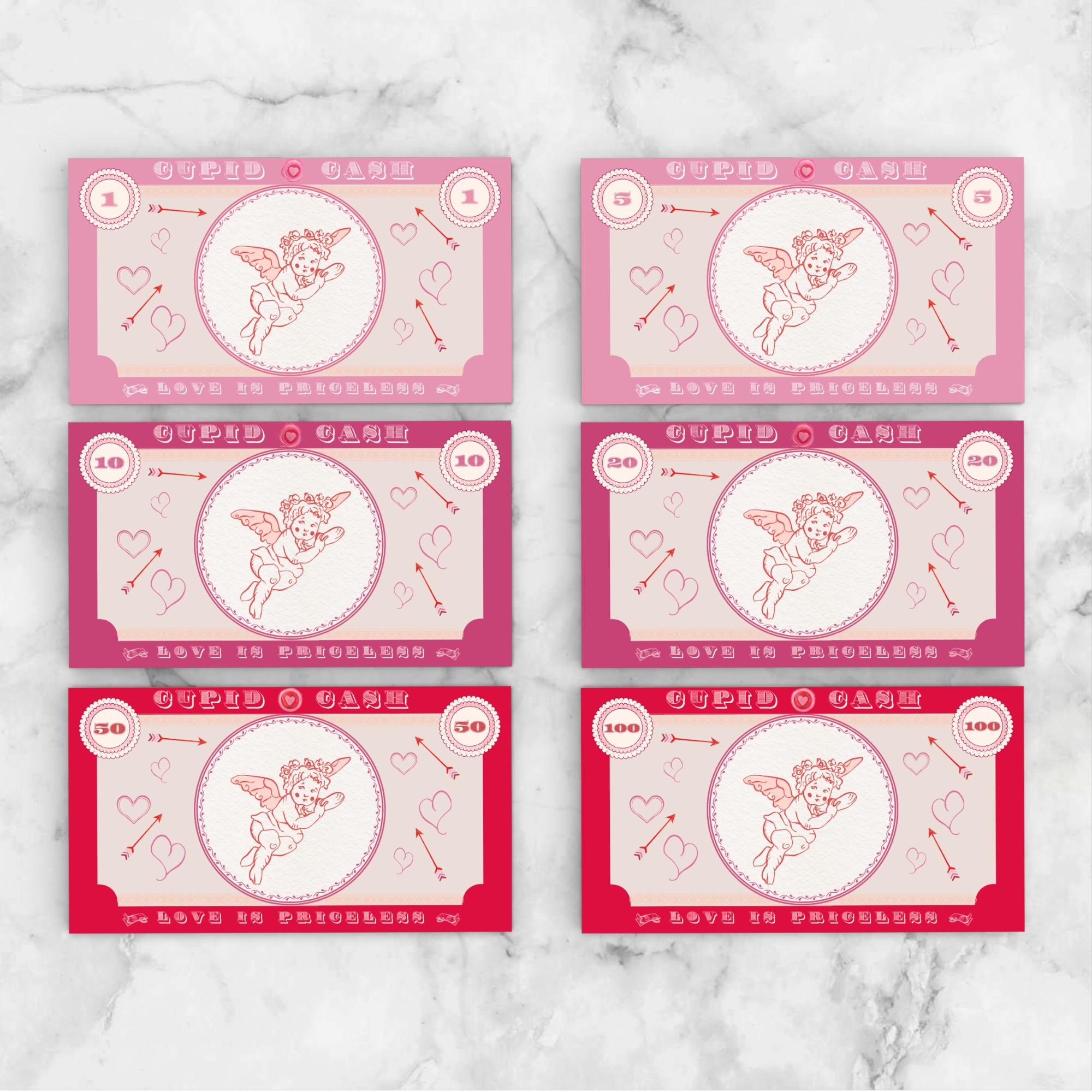 Cupid Cash Pretend Play Money | Valentine's Love Bucks for Kids ...