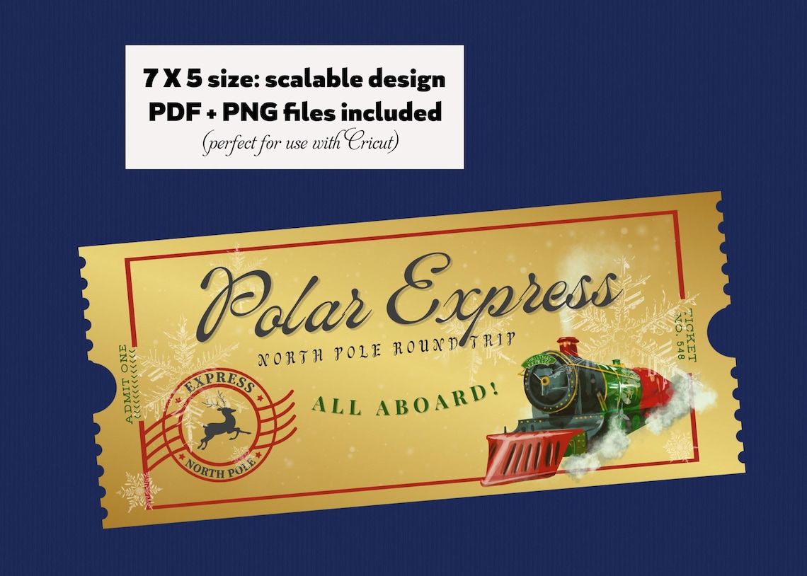 Christmas Polar Express Train Ticket | All Aboard, Printable Polar ...