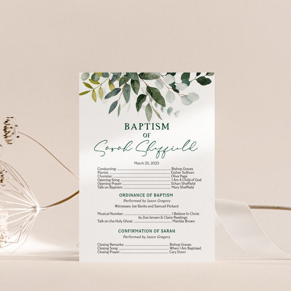 Lds Adult Baptism Program - Etsy
