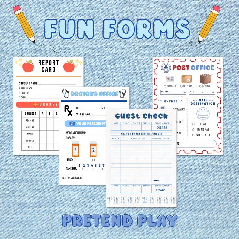 Pretend Office Forms for Kids - Etsy