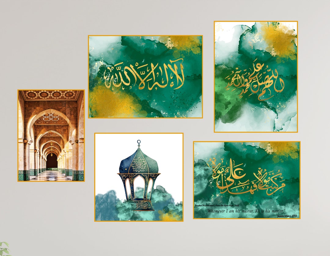 5x Art Set,set,printable Art Calligraphy Imam Ali Name Arabic ...