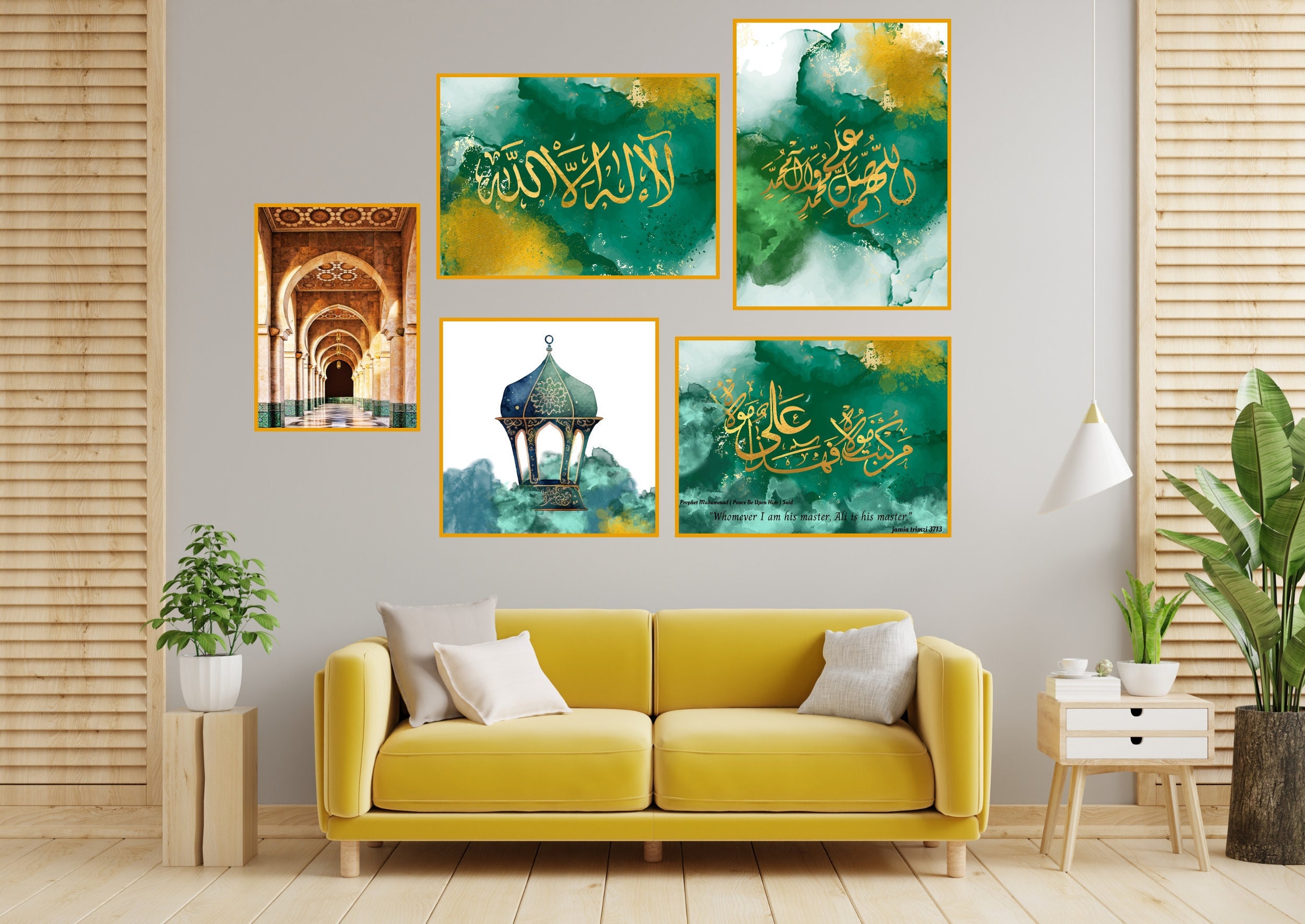 5x Art Set,set,printable Art Calligraphy Imam Ali Name Arabic ...