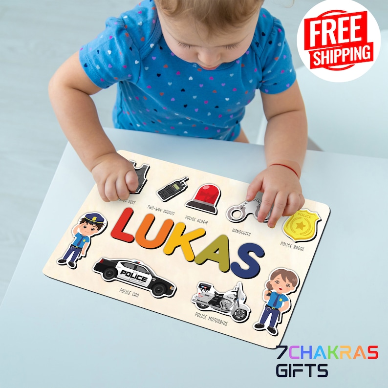 Name Puzzle Police Theme for Kids Gifts Great Baby Shower Gifts ...