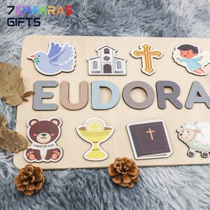 Christian Name Puzzle Gifts for Baby Dedication Name Puzzle Wooden Name ...