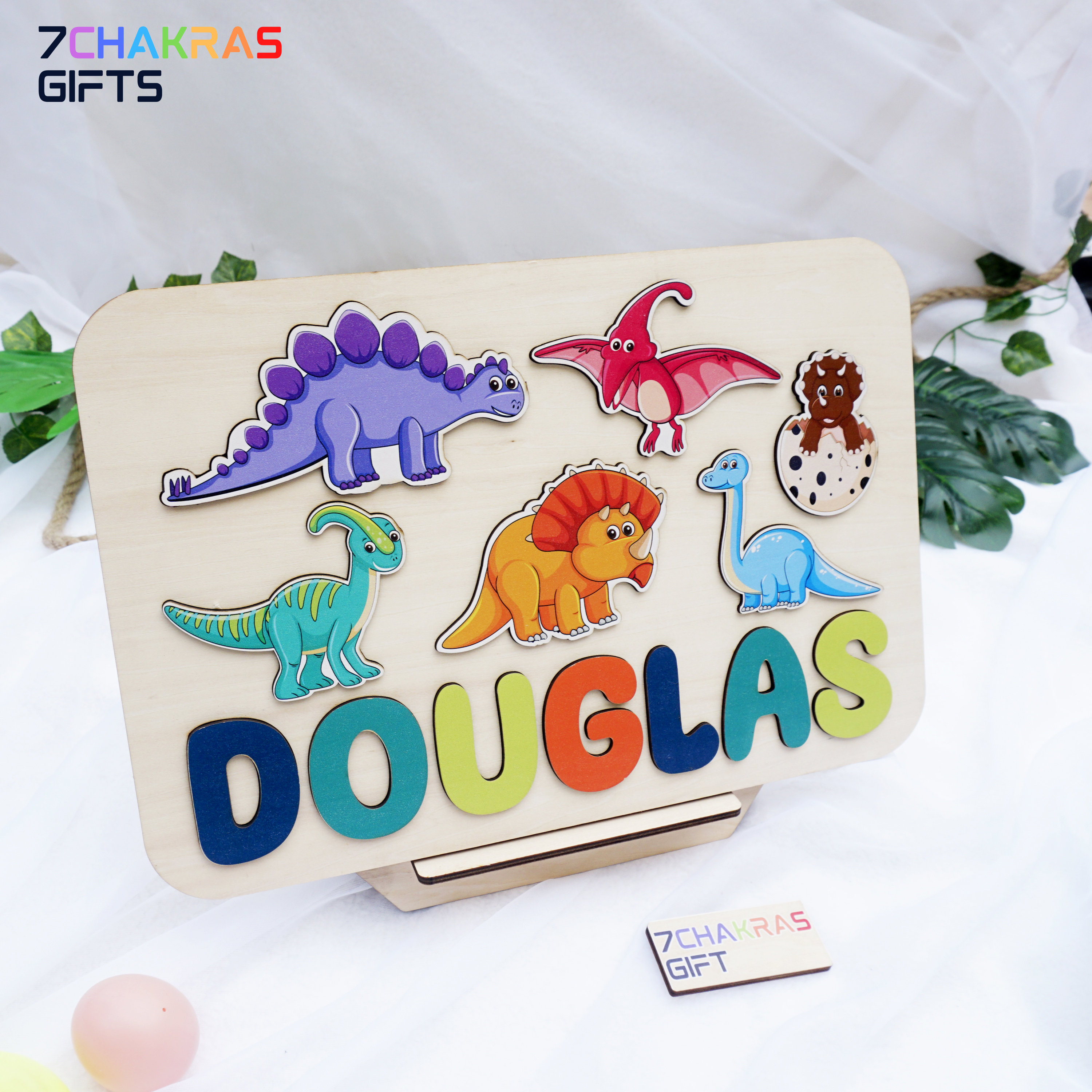 Dinosaur Theme Name Puzzle Montessori Puzzle Board With - Etsy