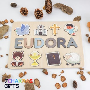 Christian Name Puzzle Gifts for Baby Dedication Name Puzzle Wooden Name ...