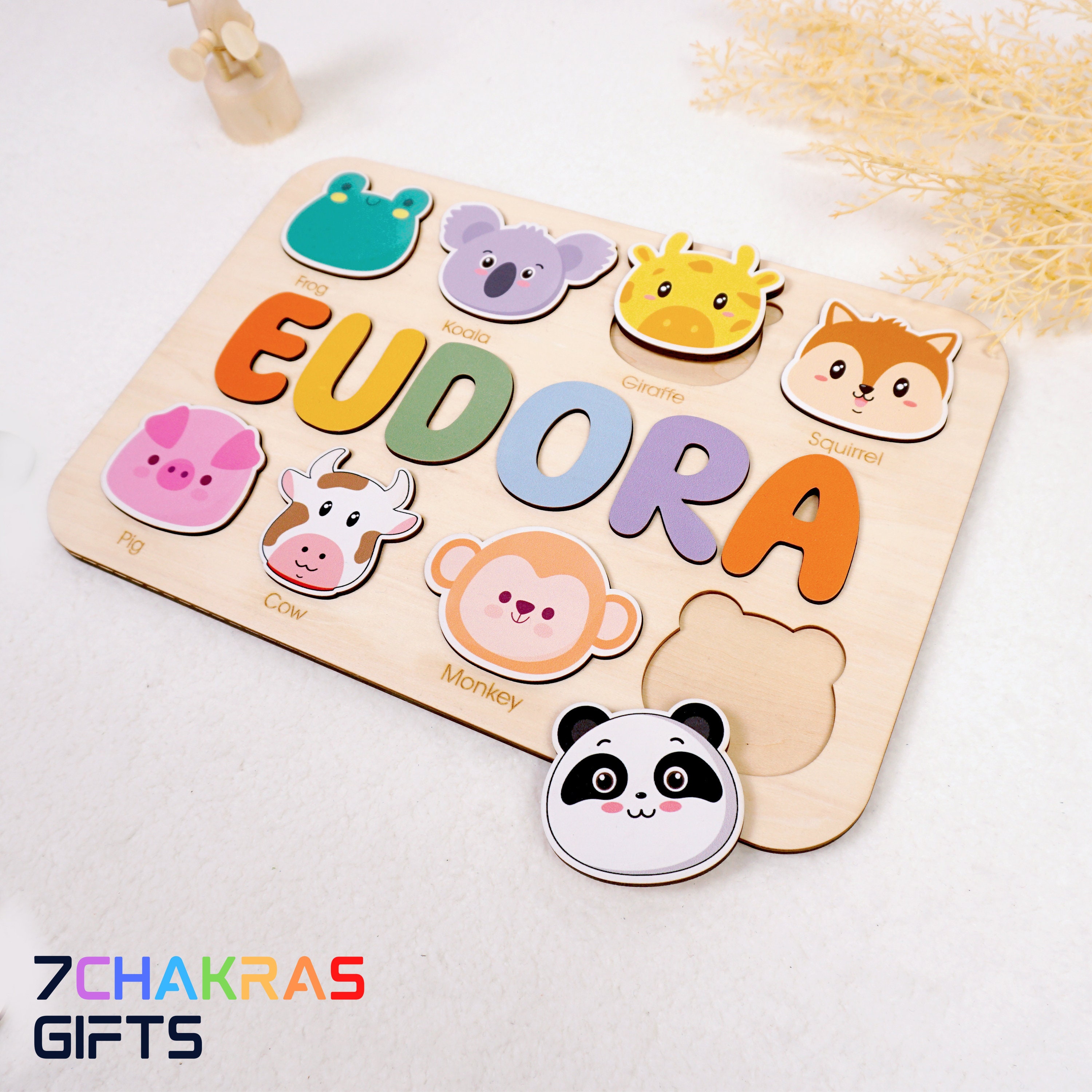 Personalized Animals Name Puzzle, Custom Baby Girl and Boy Birthday ...