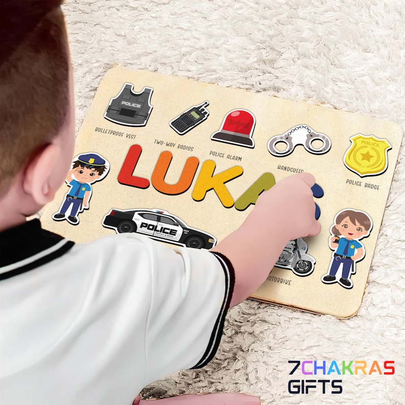 Name Puzzle Police Theme for Kids Gifts Great Baby Shower Gifts ...