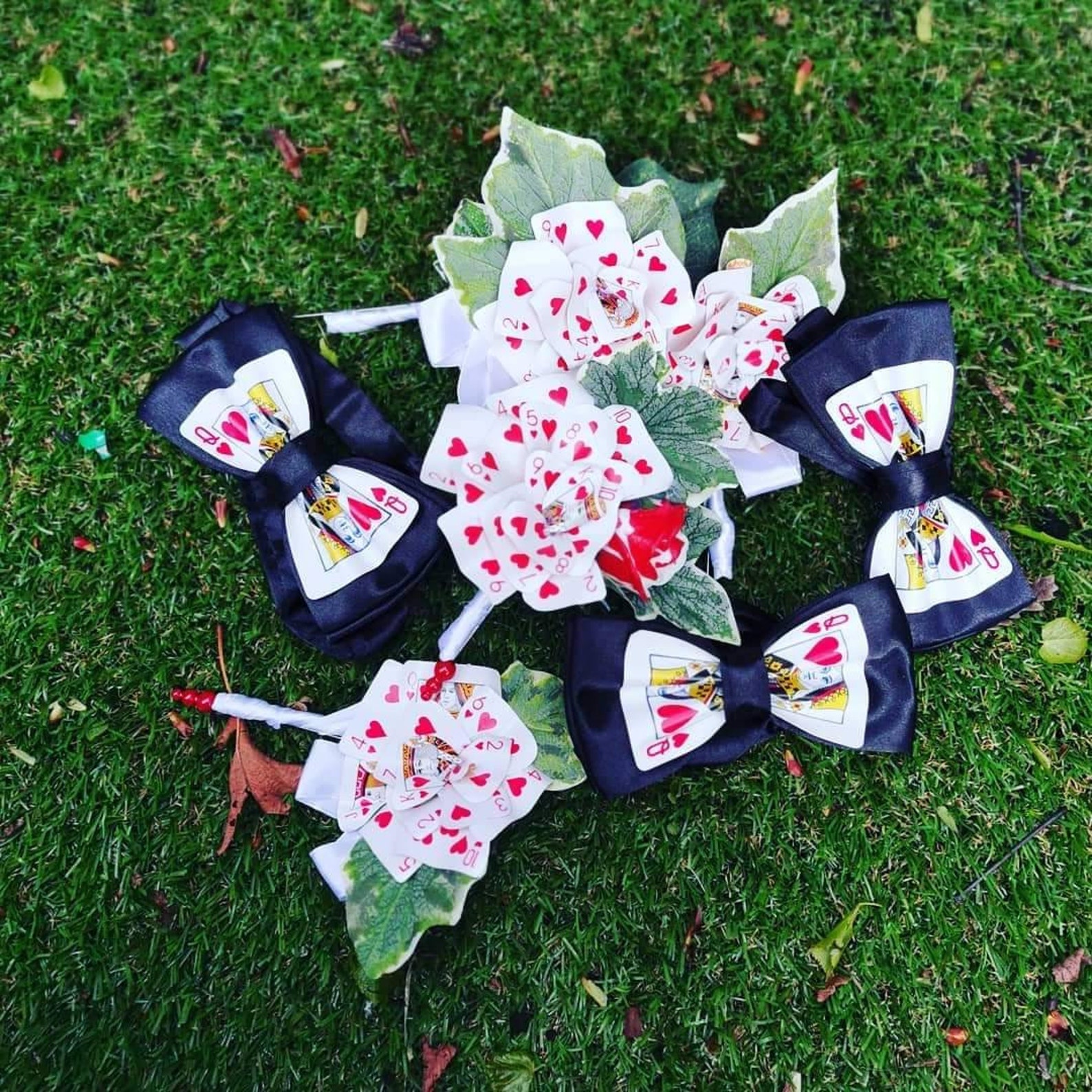 Playing Card Bow Tie, Dicky Bow, Playing Card, Queen of Hearts, Alice ...
