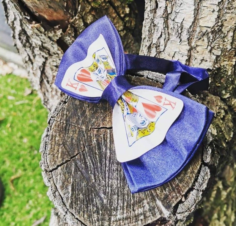 Playing Card Bow Tie Dicky Bow Playing Card Queen of | Etsy
