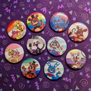 FNAF Pride Button Badges - MORE Flags + Characters! - Etsy