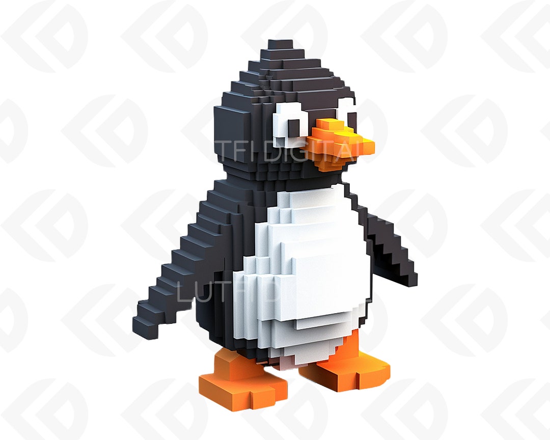 Pixel Art Penguin Png Roblox Character Png Block Art Gaming Prints Game ...