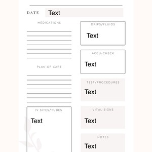 Nursing Report and Organization Sheets :) - Etsy