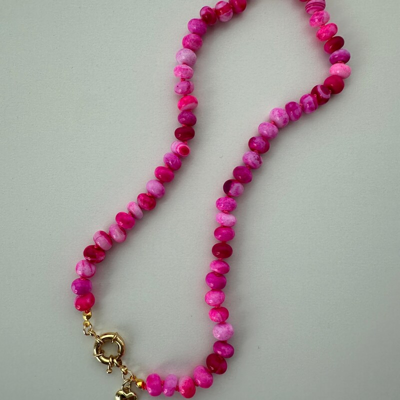 Hot Pink Necklace - Etsy