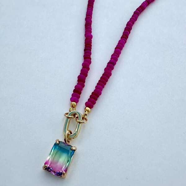 Fuschia Necklace - Etsy