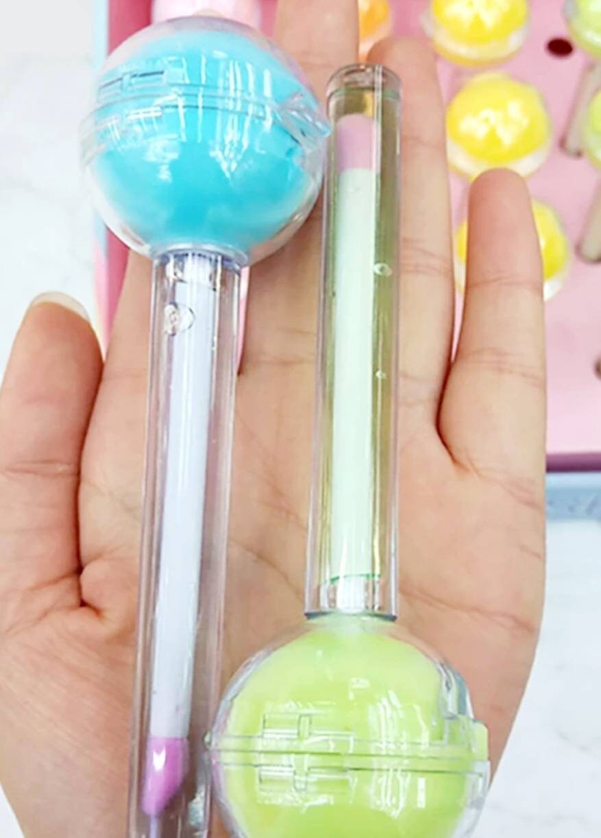 2 In 1 Cute Lollipop Lip Balm Gloss Etsy