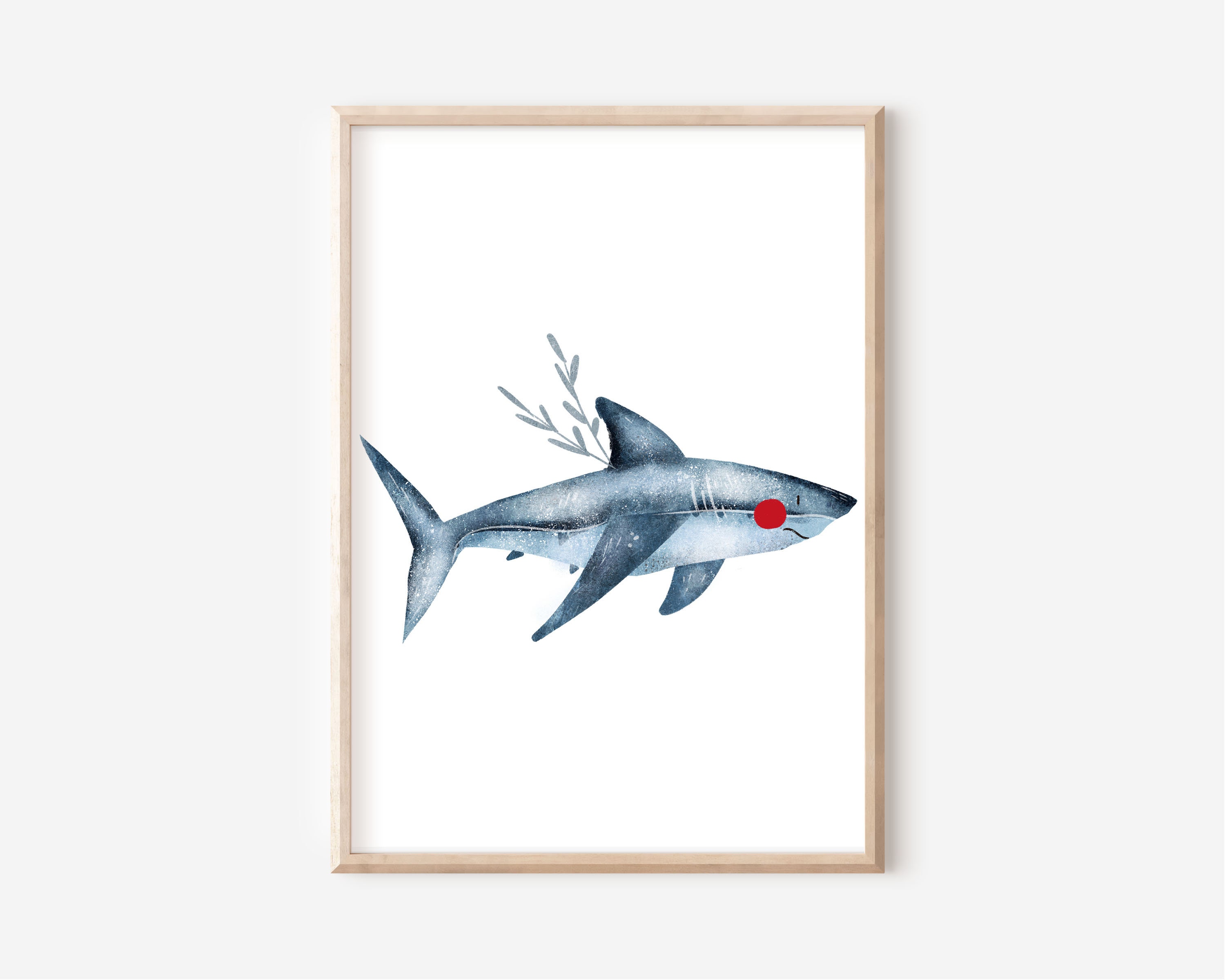 Set of 4 Prints, Shark Print, Underwater Room Decor, Sea Animal Prints ...