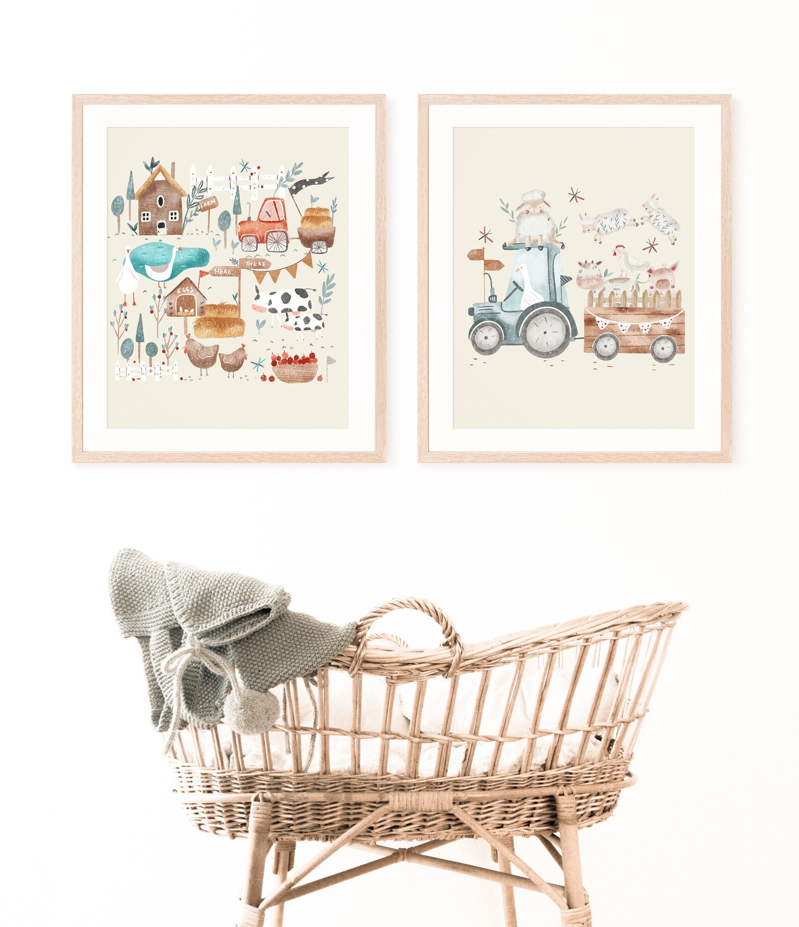 SET OF TWO Prints Farm Nursery Print Tractor Kids Print - Etsy