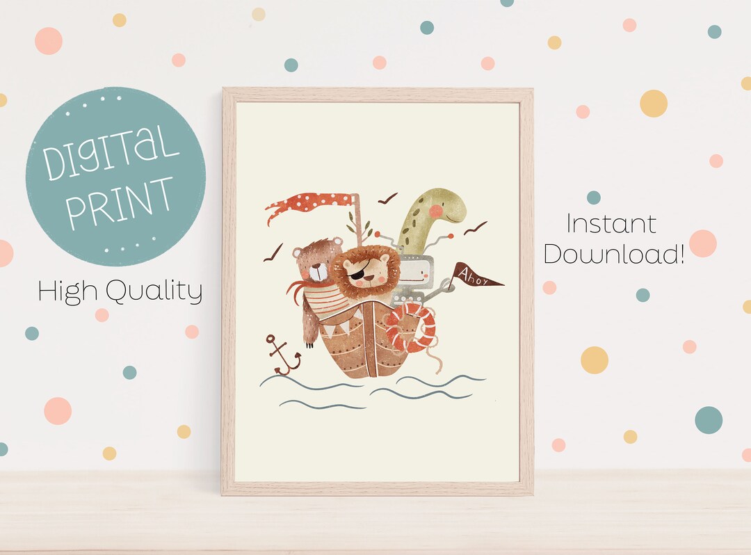Pirate Digital Print, Pirate Decor, Pirate Printable, Pirate Wall Art ...