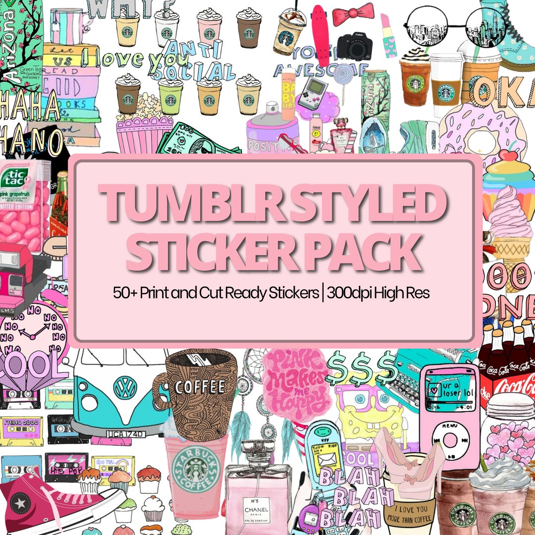 Tumblr Styled PNG Sticker Pack 1 - Etsy