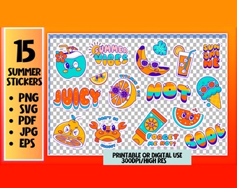 Summer Paradise Sticker Pack Beach Theme, Sticker Book, Sticker Labels ...