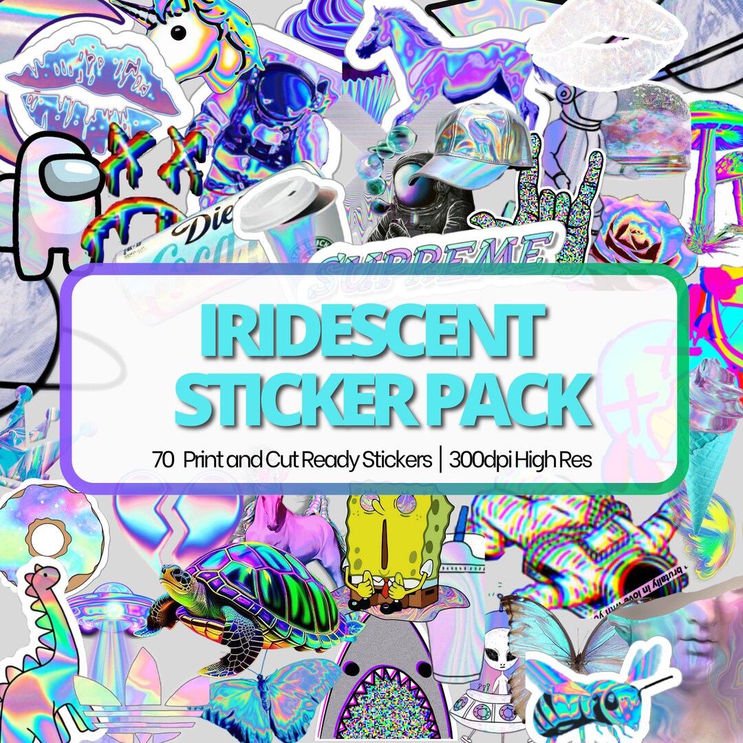 Iridescent PNG Sticker Pack - Etsy Canada