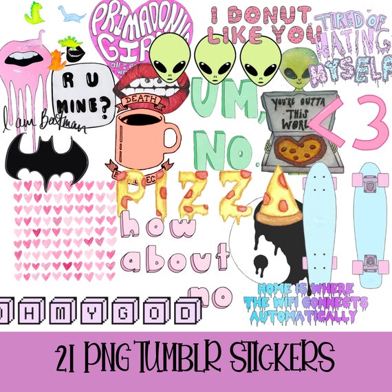 Printable Tumblr Styled Sticker Pack 6 - Etsy