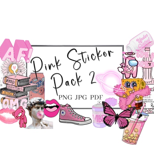 Printable Pink Sticker Pack 2 - Etsy UK