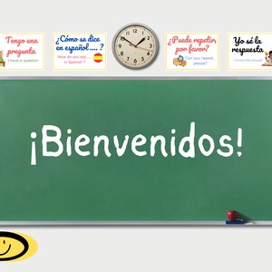 Spanish Classroom Phrases Printable Poster Set, Spanish Classroom Decor ...