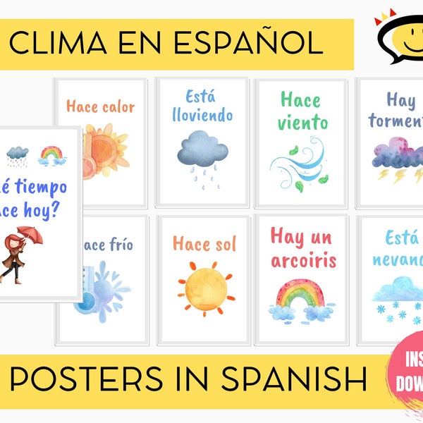 Spanish Classroom Weather Posters - Etsy