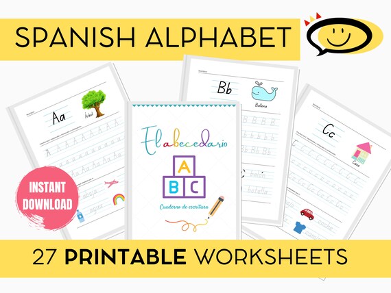 Spanish Alphabet Letter Tracing Spanish Alphabet Worksheets - Etsy