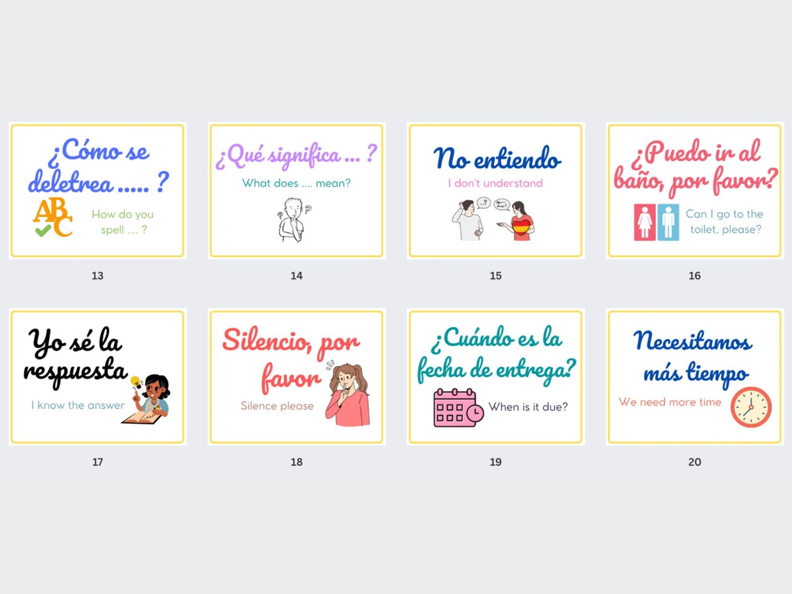 Spanish Classroom Phrases Printable Poster Set, Spanish Classroom Decor ...