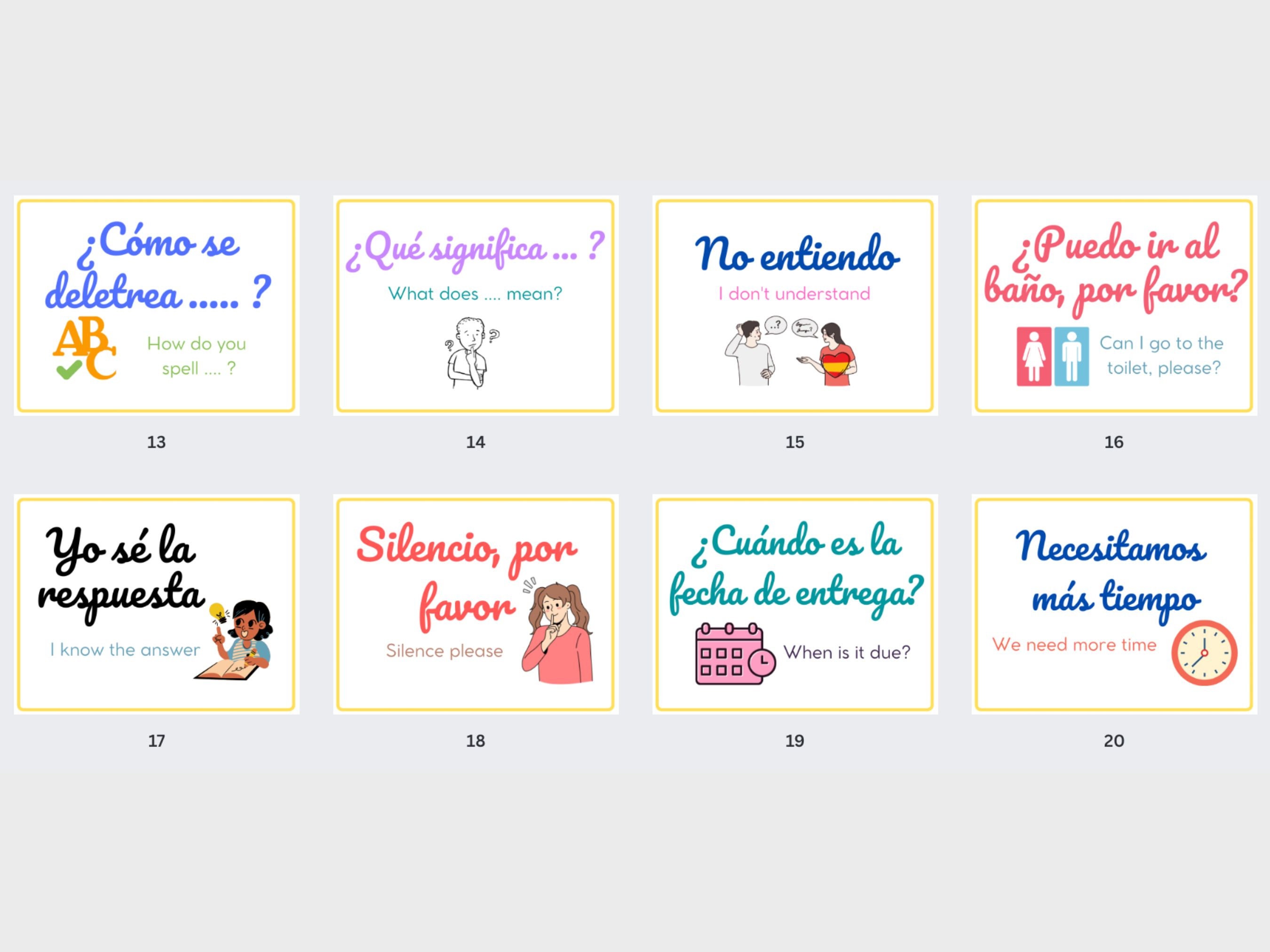 Spanish Classroom Phrases Printable Poster Set, Spanish Classroom Decor ...