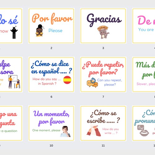 Spanish Classroom Phrases Printable Poster Set Spanish - Etsy