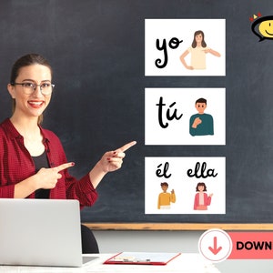 Spanish Pronouns Printable Posters, Display and Student Handout, PDF ...