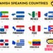 Spanish-speaking Countries With Flags, Maps Printable Poster Set ...
