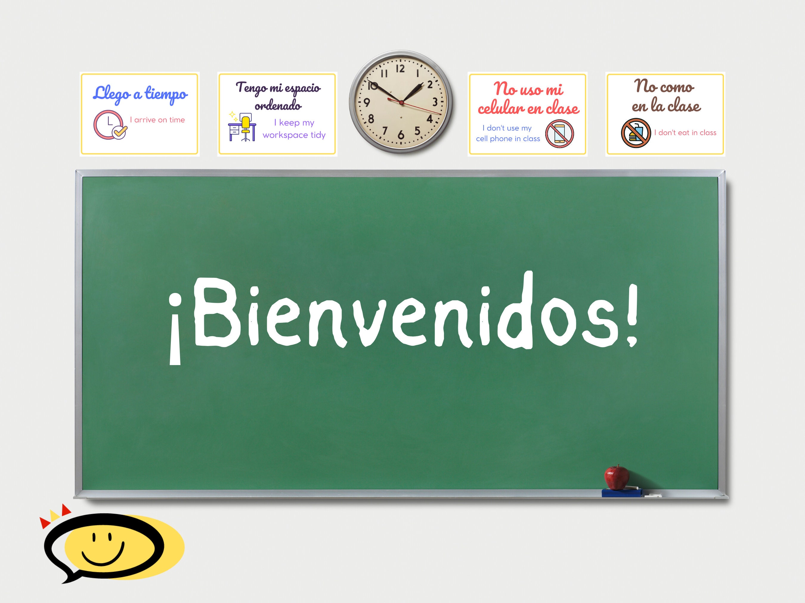 Spanish Classroom Rules and Expectation Printable Poster Set Spanish ...