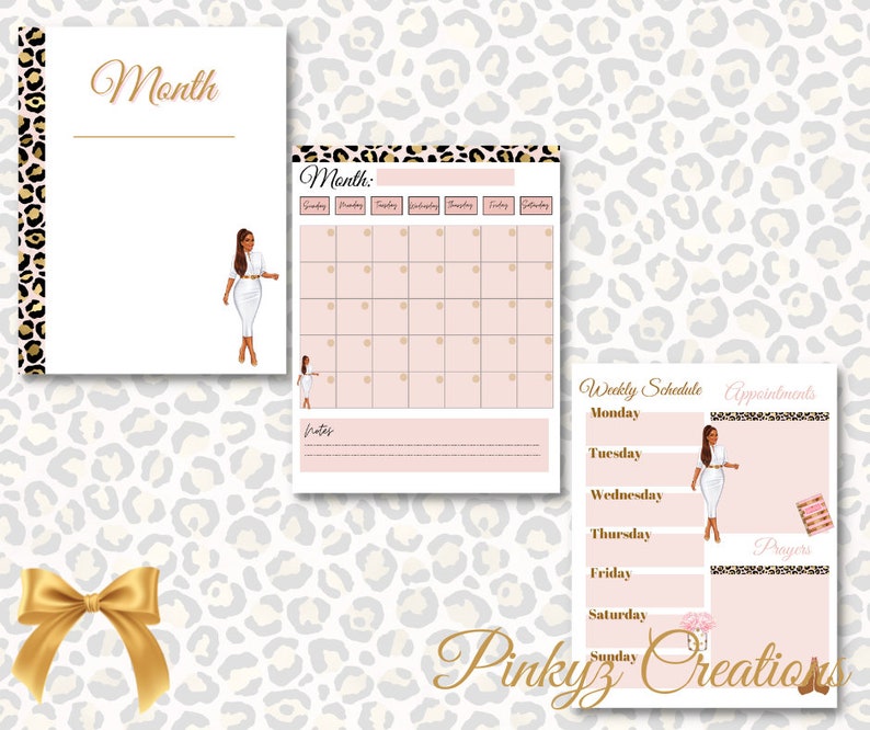 Printable Pink and Leopard Planner/calendar 2023 Digital Download ...